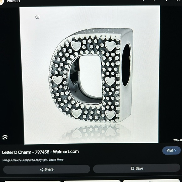 Pandora | Jewelry | Pandora Letter D Charm Silver | Poshmark